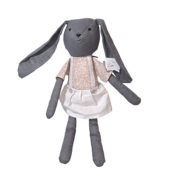 H&M | Toys | Hm Gray Linen Bunny Floral Sewn Eyes Plush Stuffed Animal ...